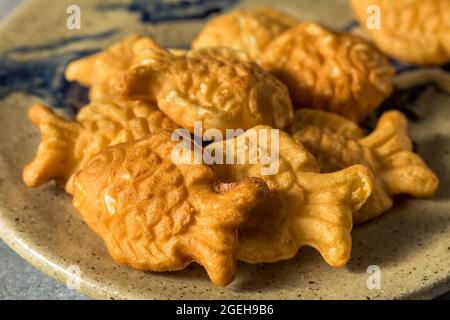 Homemade Fished Shaped Custard Japanese Taiyaki with Filling Stock ...