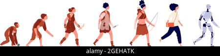 Cartoon of Human Evolution Process Progress Stock Vector Image & Art ...