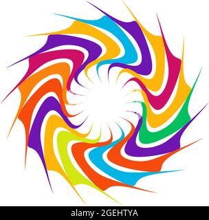 Circular, radial icon, motif, mandala shape. Swirl, twirl, helix ...