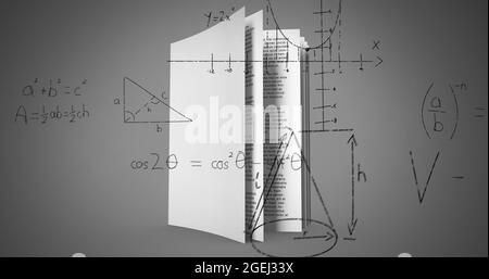 Mathematical equations against open book Stock Photo - Alamy