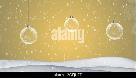 Image of christmas clear baubles dangling Stock Photo - Alamy