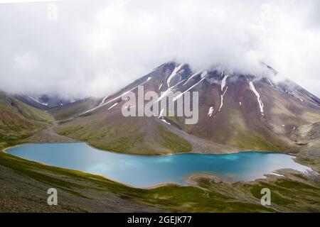Beautiful scenery of Kelitsadi lake in Georgia under a cloudy sky Stock ...
