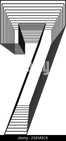 seventh number line icon vector illustration Stock Vector Image & Art ...