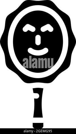 magic mirror fairy tale glyph icon vector. magic mirror fairy tale sign ...