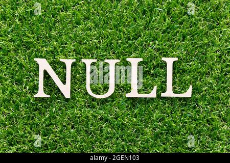 Alphabet letter with word null in black line hand drawing as bubble ...