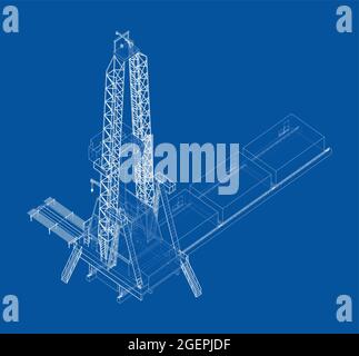 Oil rig. Orthography vector Stock Vector Image & Art - Alamy