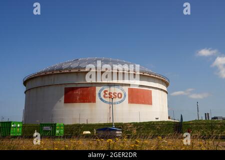 Port of Rotterdam aerial view of the Shell Europoort terminal liquid ...