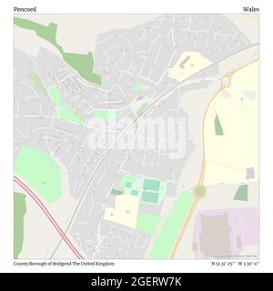 Road Map of Bridgend, Wales Stock Photo - Alamy