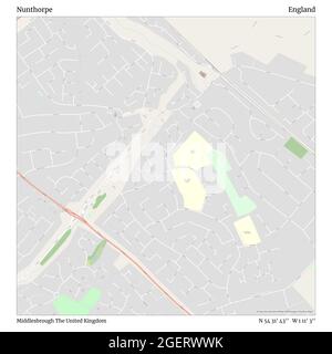 Road map of the city of Middlesbrough in the United Kingdom on a white ...