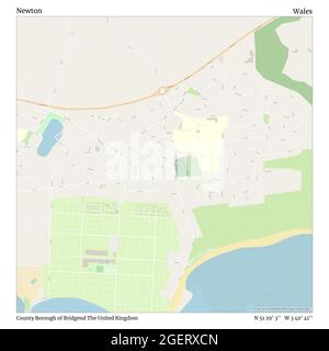 Road Map of Bridgend, Wales Stock Photo - Alamy