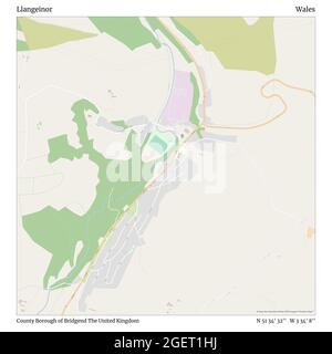 Road Map of Bridgend, Wales Stock Photo - Alamy
