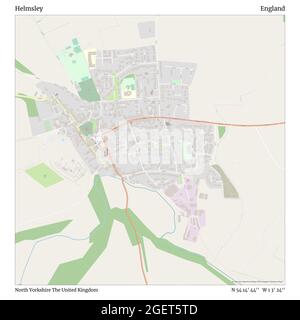 Road map of Yorkshire, England, showing the Harrogate and Wetherby area ...