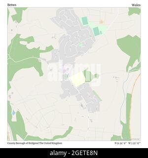 Road Map of Bridgend, Wales Stock Photo - Alamy