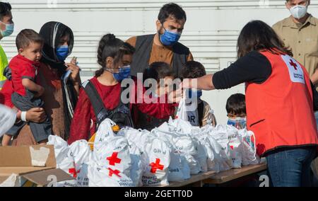 Ramstein Miesenbach, Germany. 21st Aug, 2021. U.S. Air Force airmen ...