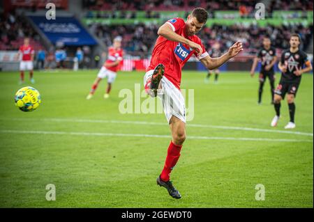 Herning, Denmark. 20th Aug, 2021. Nicolai Vallys (7) and Gustav Dahl ...