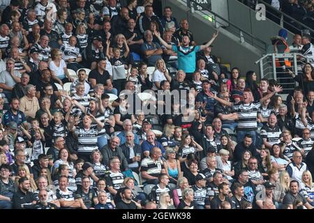 Hull FC fans reacting to Hull KR fans during the game Stock Photo - Alamy