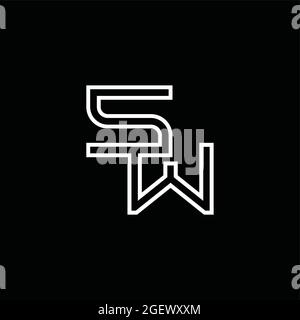 SW logo monogram with up to down style modern design template isolated ...