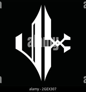 XU Logo monogram with star shape on blackground design template Stock ...