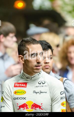 Swiss Formula One driver Sebastien Buemi of Toro Rosso steers his car ...