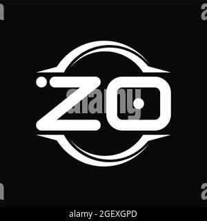 ZO Logo monogram with slice shape blackground design template Stock ...