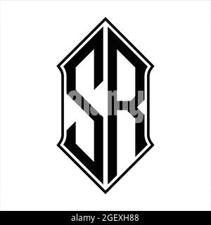 SR s r letter design logo logotype concept with serif font and elegant ...