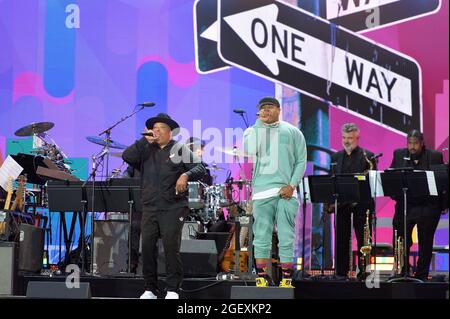 Rappers Rev. Run and Rapper LL Cool J perform on stage during the "We ...