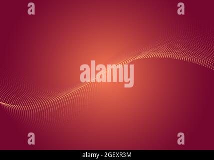 Array with Dynamic Particles. Flowing particle waves. Wavy Grid ...
