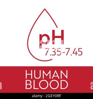 Human blood ph range. Medical illustration chart and scale. Acidic ...