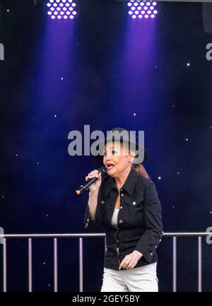 bedlington, UK, 21st August 2021, pop star and Eurovision runner up ...