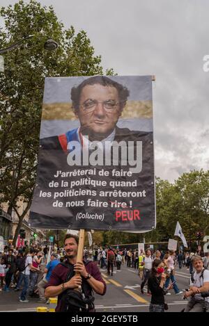 Paris ; 21 Aout 2021 Marche Pacifique citoyenne contre le PASS ...