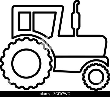 Agricultural, wheeled tractor icon - Perfect use for print media, web ...