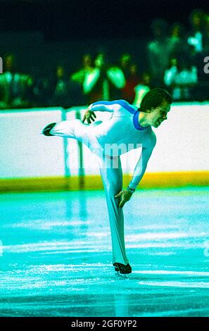 Scott Hamilton (USA) during the short program in the men's figure ...