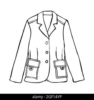 Blazer jacket suit technical fashion illustration with long sleeves ...