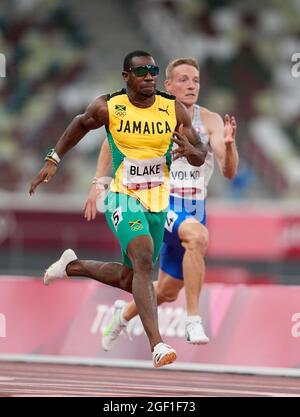 Yohan Blake running the 100 meters at the 2020 Tokyo Olympics Stock ...