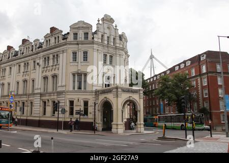 The Angel Hotel on Westgate and Castle Street in Cardiff, Wales in the ...