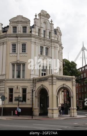 The Angel Hotel on Westgate and Castle Street in Cardiff, Wales in the ...