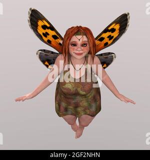 3D-illustration of an isolated cute chubby cartoon fairy Stock Photo ...