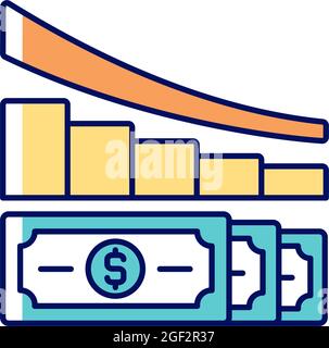 Income reduction RGB color icon Stock Vector Image & Art - Alamy