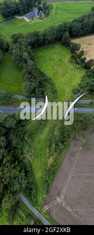 The Netherlands, Wierden. Wildlife bridge, Wildlife crossing. Ecoduct ...