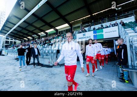 Viborg, Denmark. 22nd Aug, 2021. Referee Michael Tykgaard seen in ...