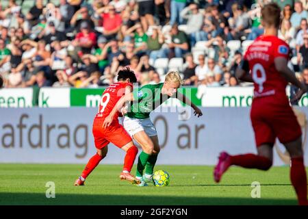 Viborg, Denmark. 22nd Aug, 2021. Justin Lonwijk (8) of Viborg FF seen ...