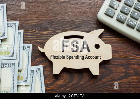 fsa flexible spending account concept with icon set template banner with modern blue color style ...