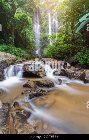 Mork Fa or Mok Fa Waterfall in Mae Taeng District, Chiang Mai, Thailand ...