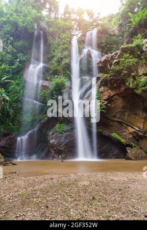 Mork Fa or Mok Fa Waterfall in Mae Taeng District, Chiang Mai, Thailand ...
