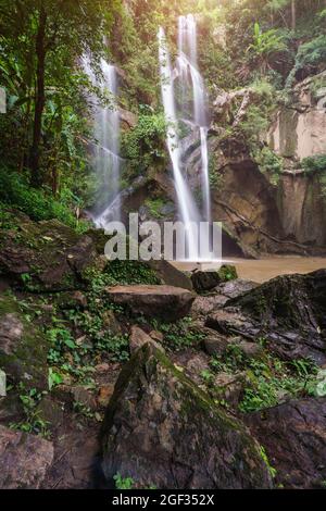 Waterfall in nature travel mok fah waterfall Stock Photo - Alamy