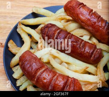 Traditional South African Russian and slap chips Stock Photo - Alamy