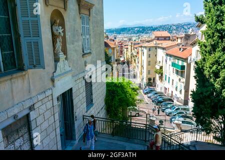 Nice, France, High Angle, Scenes, Port with Boats, Cityscape, Panoramic ...