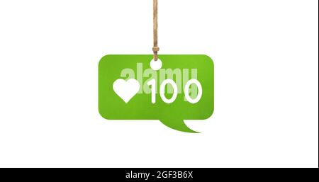 Tied green chat box with numbers 4k Stock Photo - Alamy