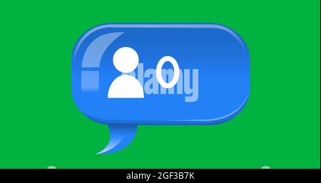 Follower icon with numbers in a chat box 4k Stock Photo - Alamy