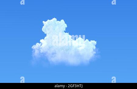 alone cloud on blue sky backdrop isolated, concept nature 3D ...